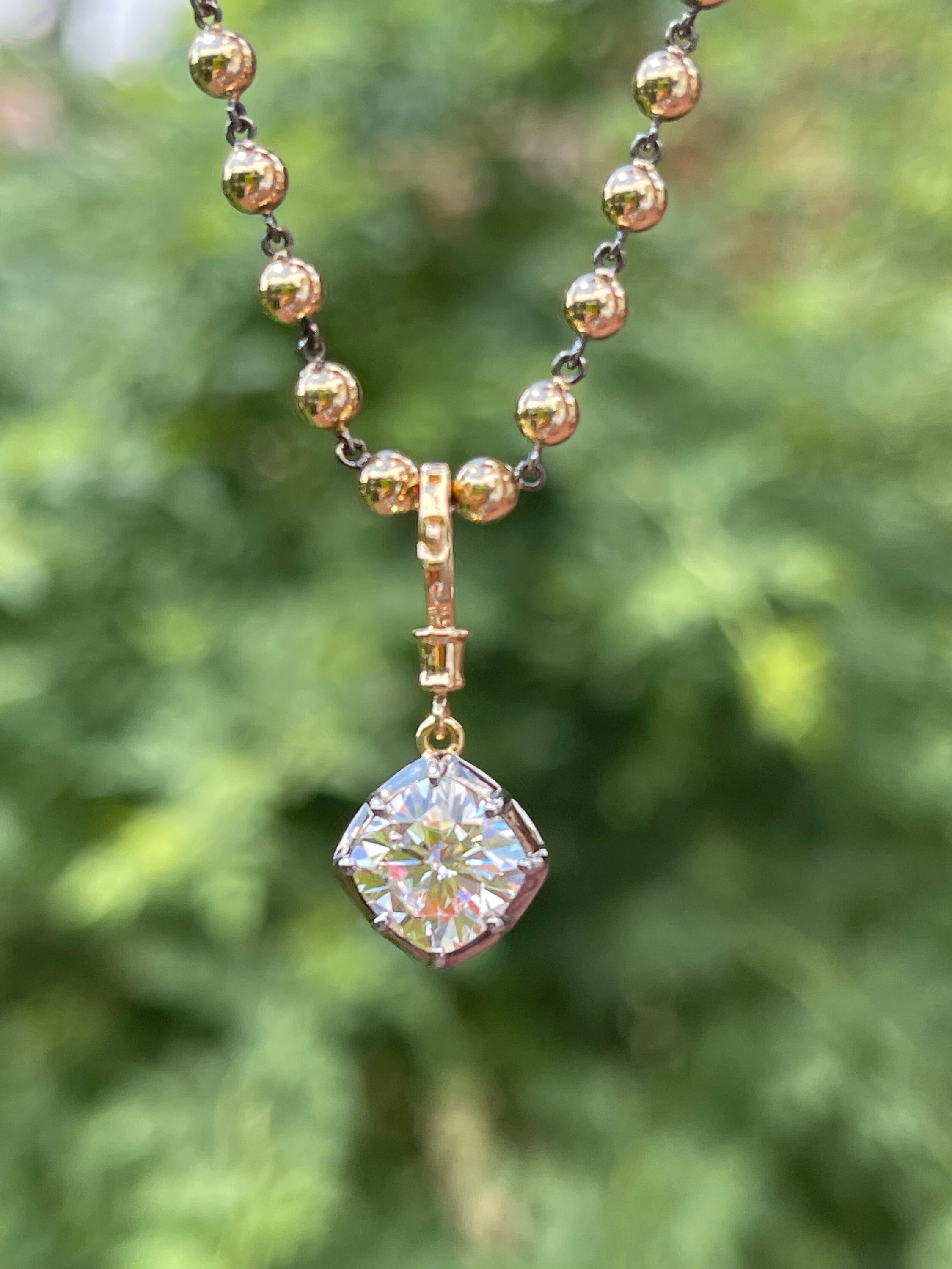Georgian Victorian Art Deco Ball Sphere Chain Necklace - Etsy