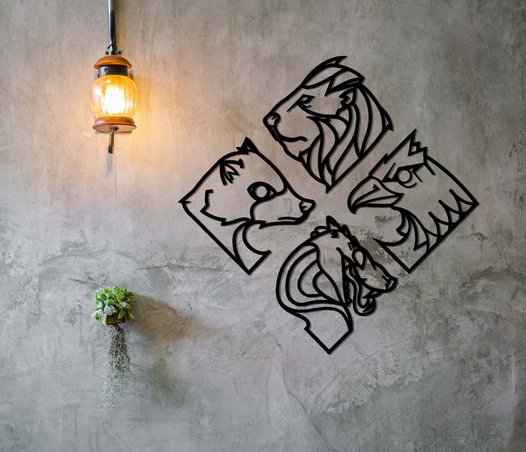 Four Elements - Metal Wall Decor, Singa, Metal Wall Decor, Metal Wall ...