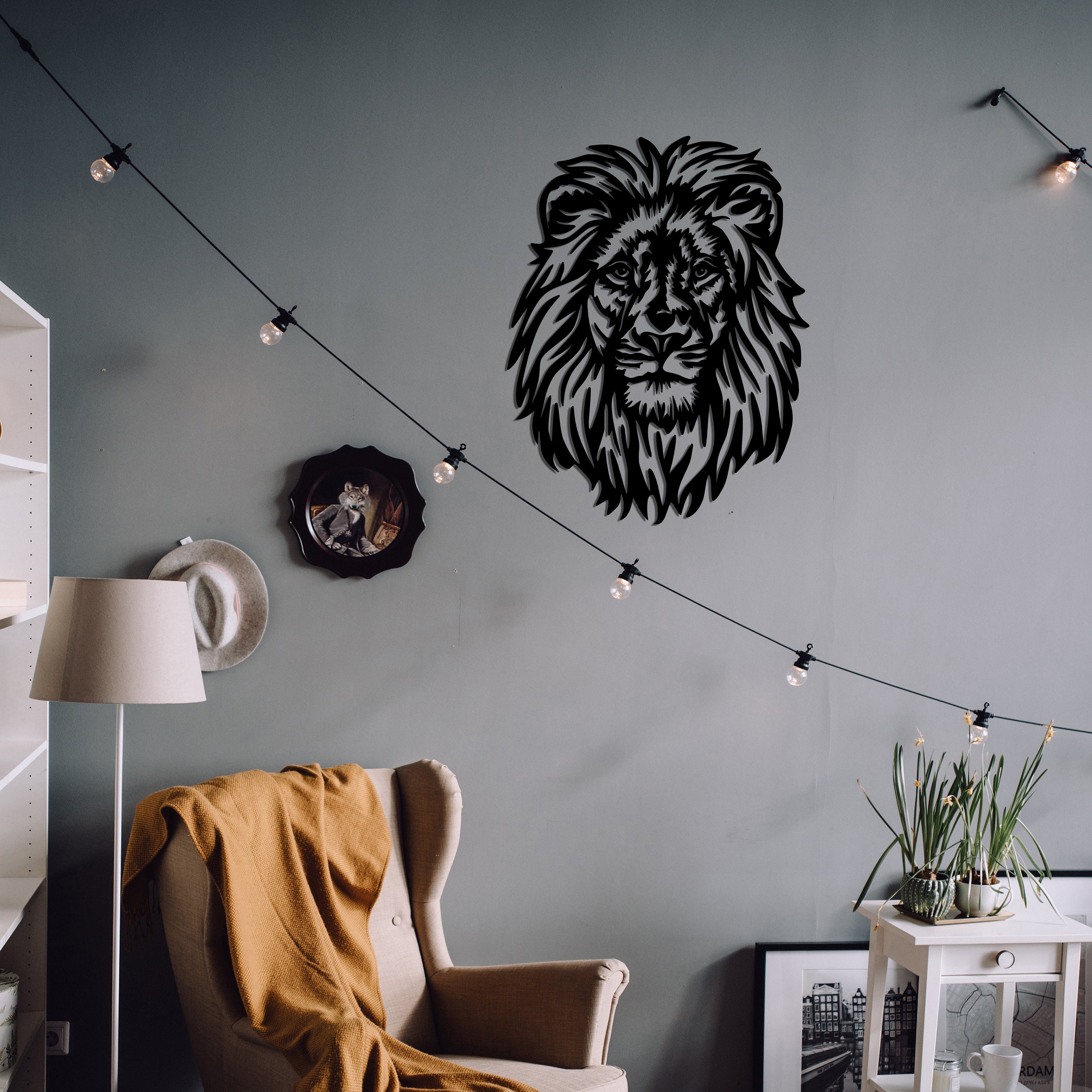 Lion Head Metal Wall Art Metal Wall Sign Metal Wall | Etsy