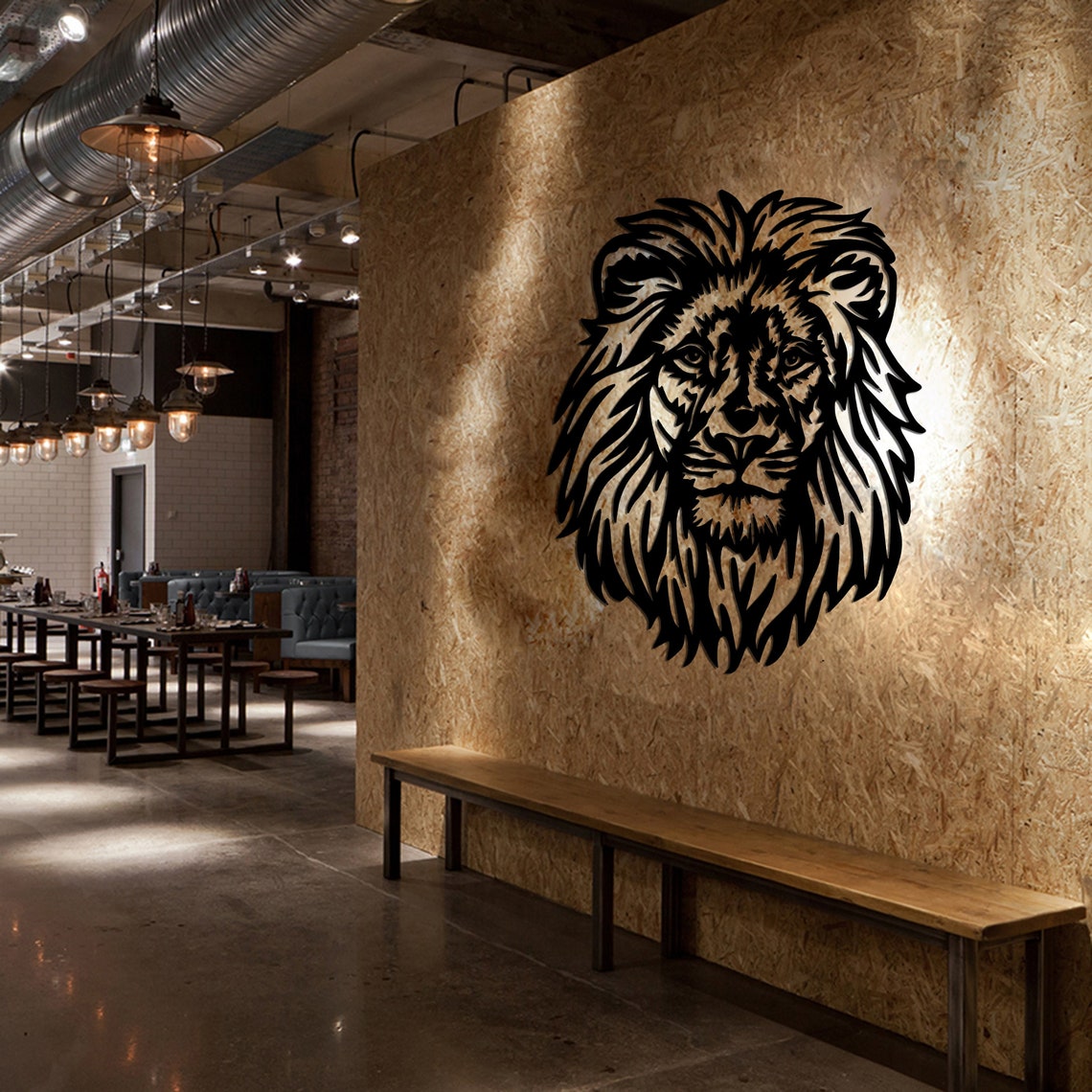 Lion Head Metal Wall Art, Metal Wall Sign, Metal Wall Hangings, Office ...