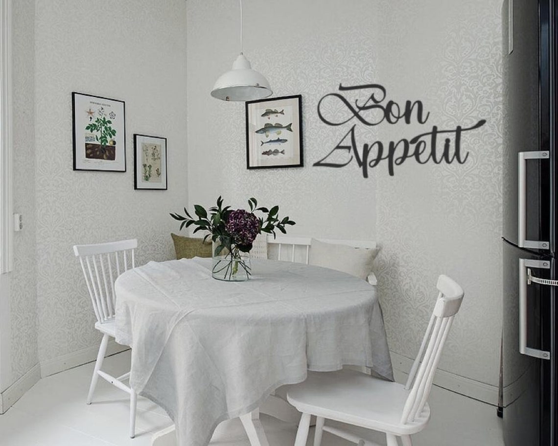 Bon Appetit sign Metal Wall Art Metal Wall Sign Metal Wall | Etsy