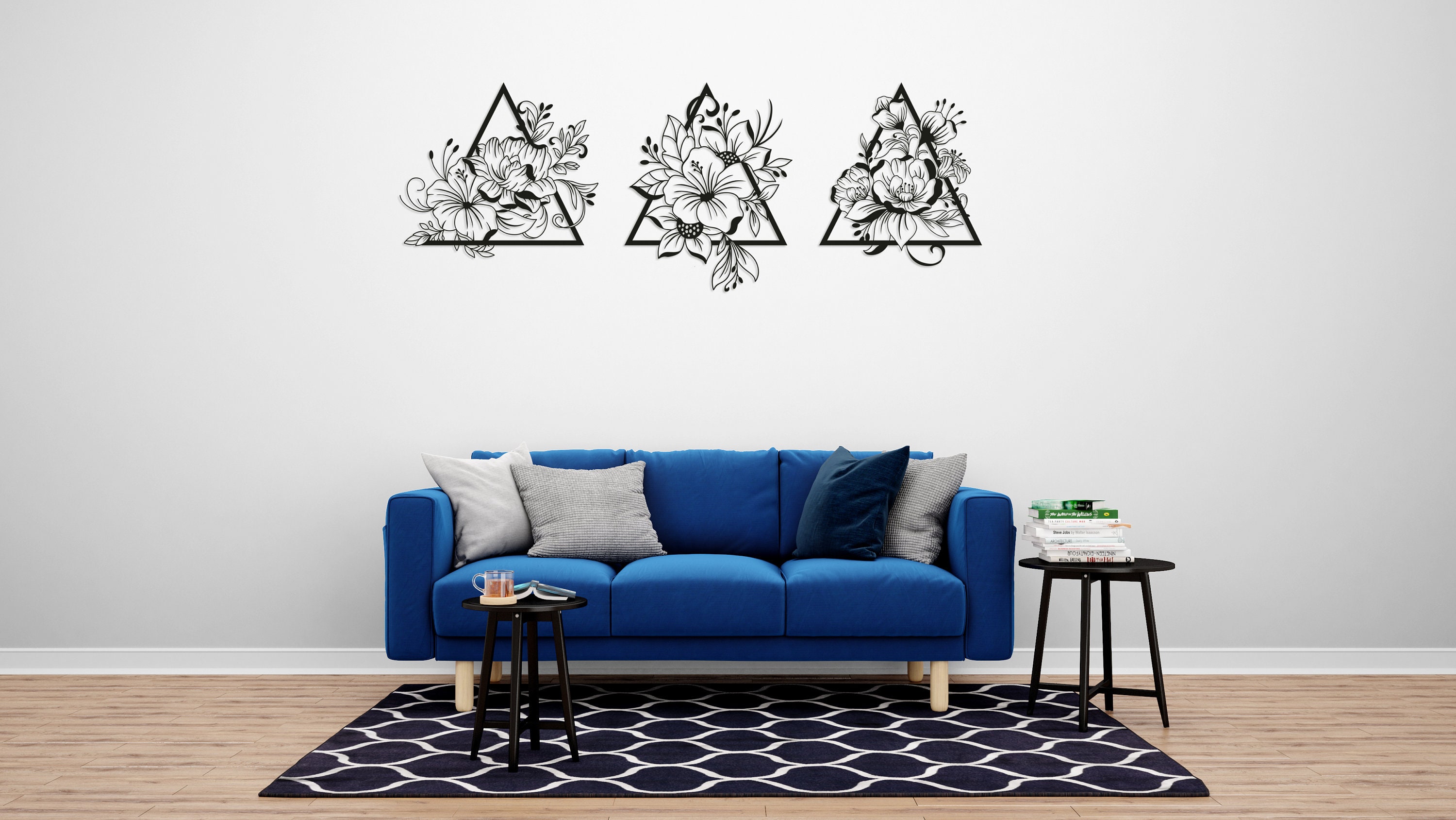 Poppy Metal Wall Art Lily Metal Wall Art 3 Set of Living - Etsy