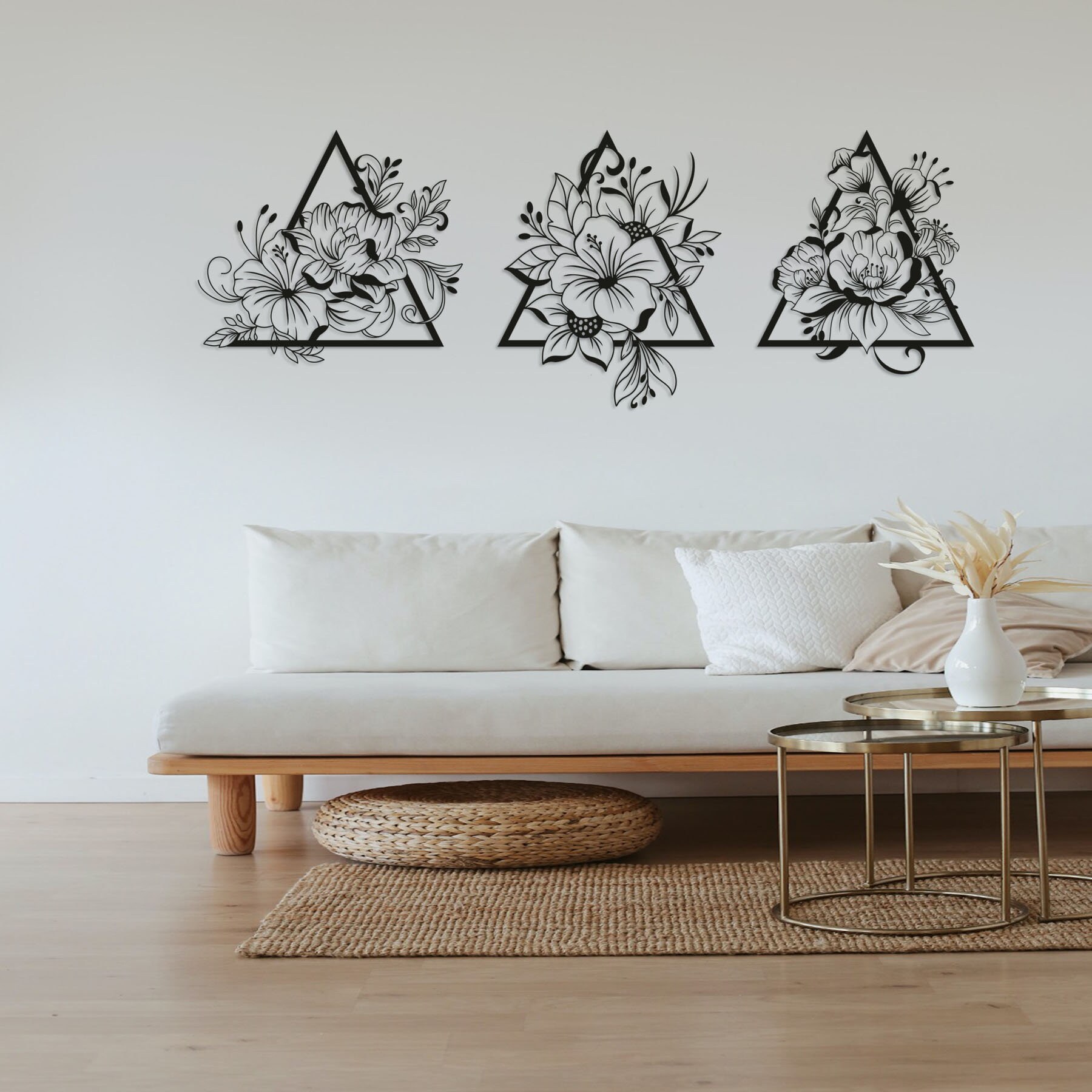 Poppy Metal Wall Art Lily Metal Wall Art 3 Set of Living - Etsy