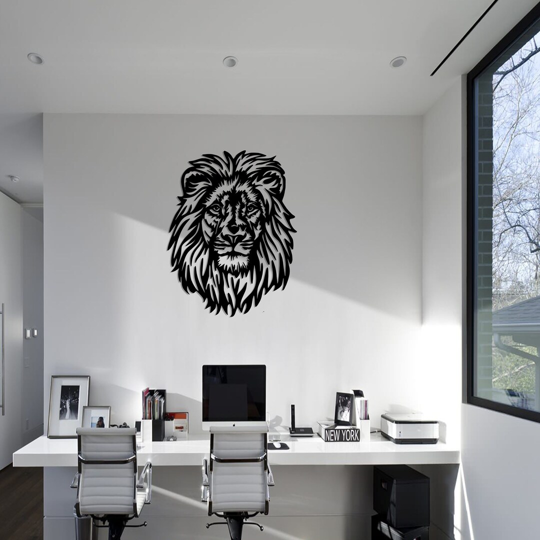 Lion Head Metal Wall Art Metal Wall Sign Metal Wall - Etsy