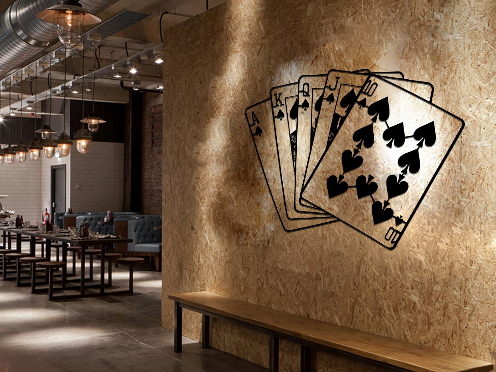 Poker Wall Art, Gift for Gamer, Royal Flush Metal Wall Art, Wall Art ...