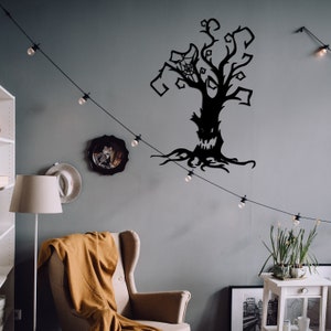 Halloween Dead Tree Metal Wall Decor, Scary Tree, Trick or Treat Witchy ...