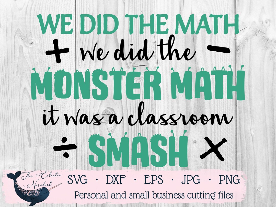 Monster Math Svg Math Teacher Shirt Svg Monster Mash - Etsy
