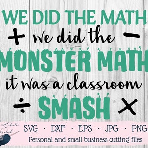 Monster Math Svg Math Teacher Shirt Svg Monster Mash - Etsy