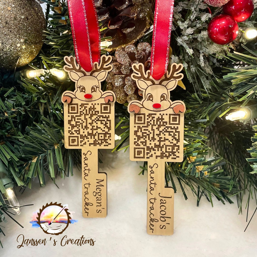 Santa Tracker, Santa Tracker Ornament, Santa QR Code, QR Code Ornament ...