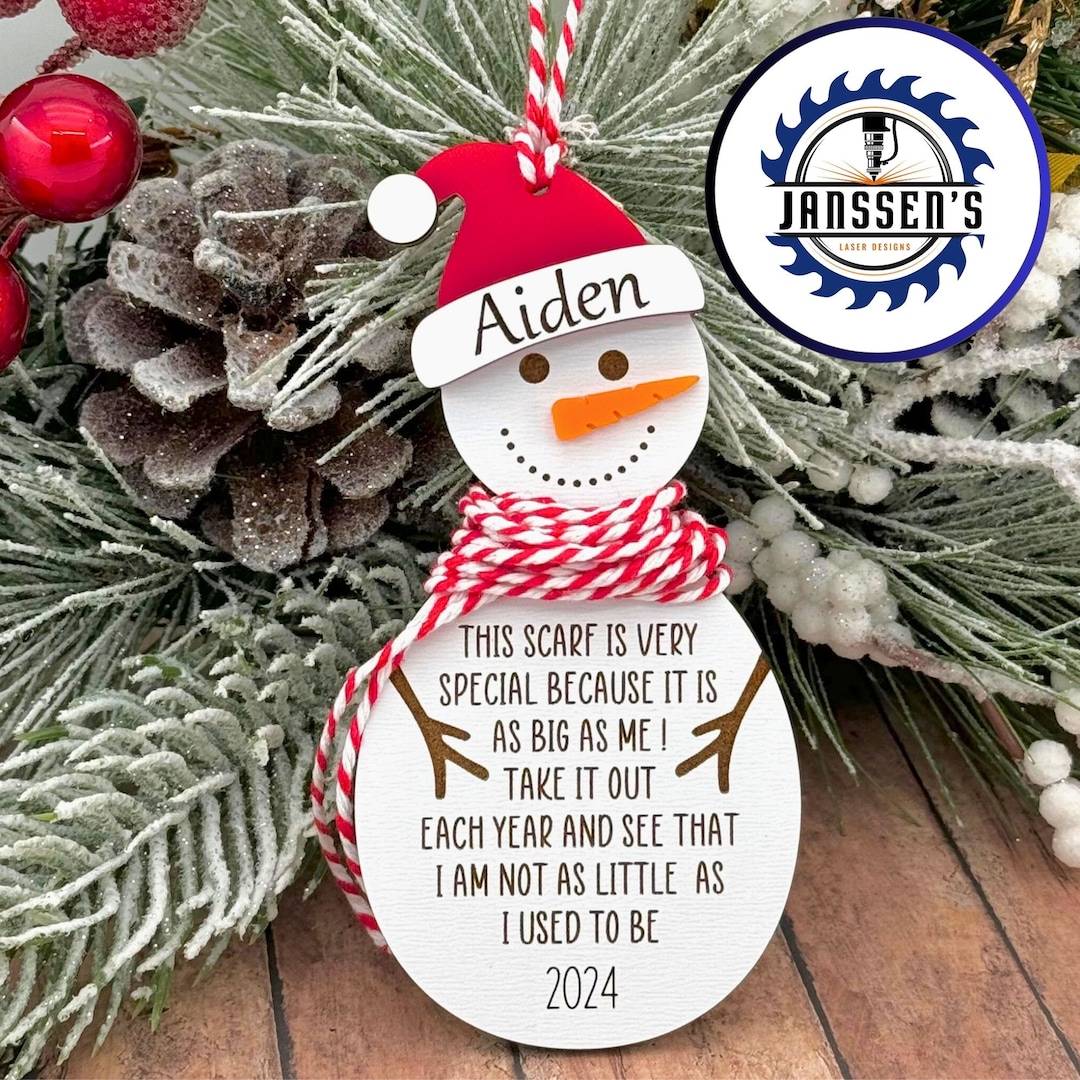 Personalized Snowman Child’s Height Ornament, Watch Me Grow, 2025 ...