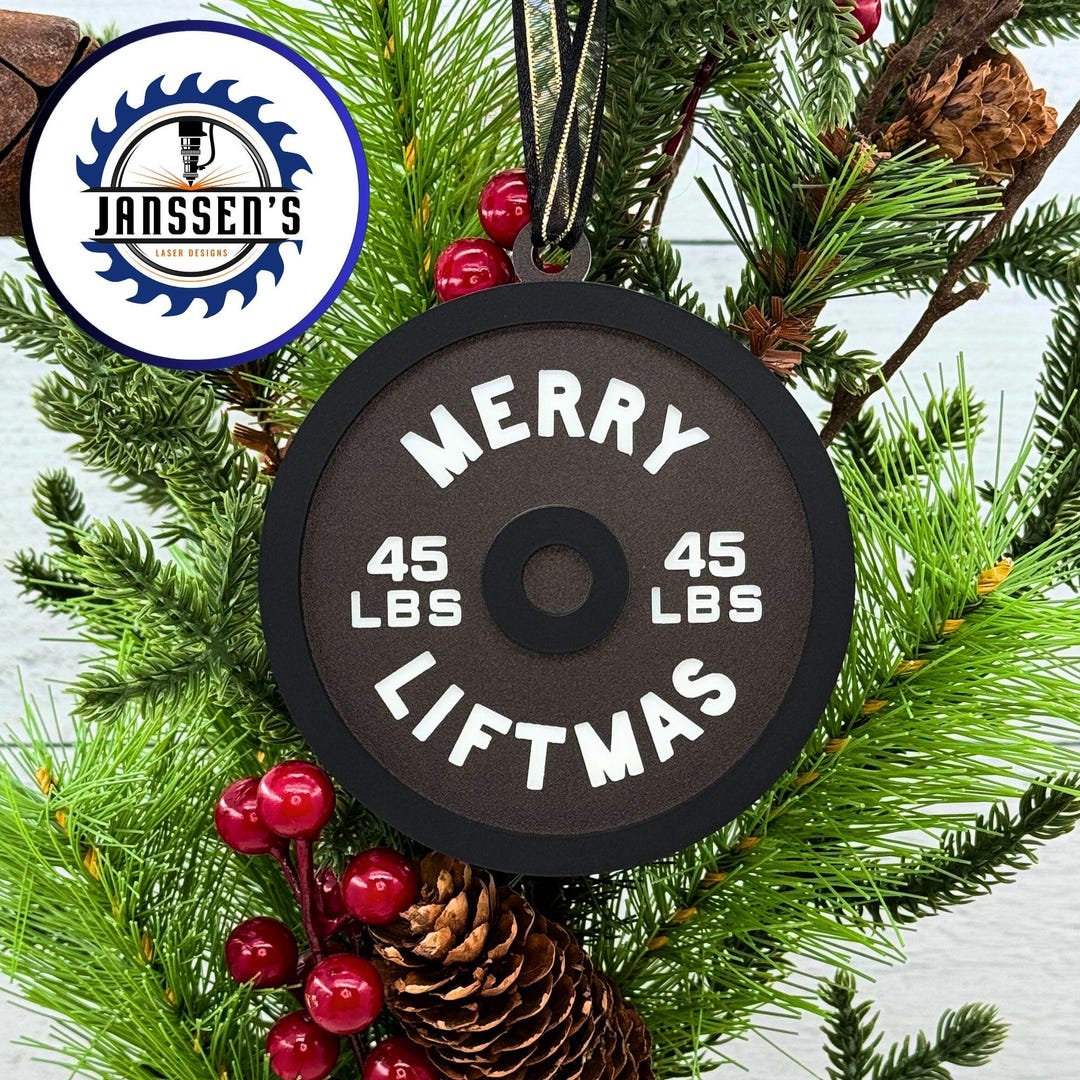 Personalized Weight Plate Ornament, Gym Ornament, Merry Liftmas ...