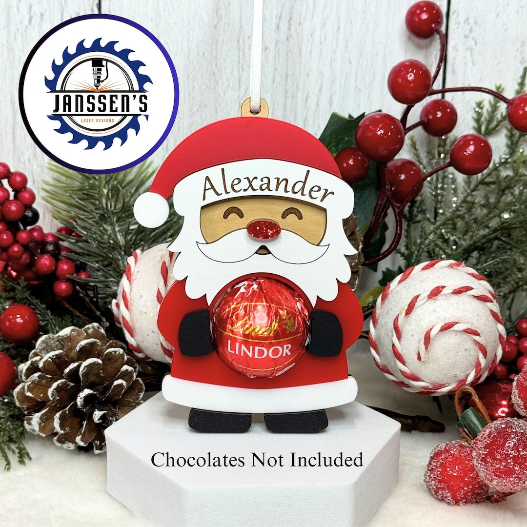 Santa Chocolate Holder Ornament, Personalized Santa Ornament, Christmas ...