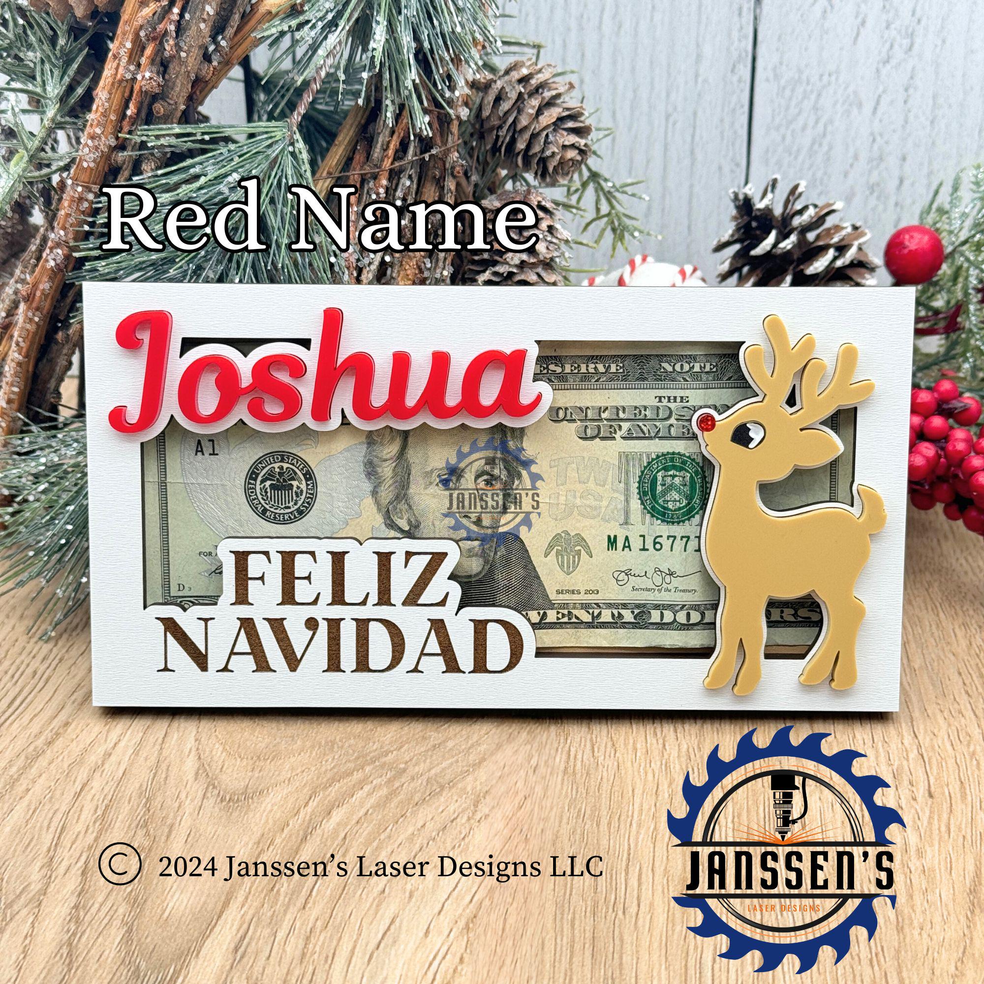 Personalized Reindeer Money Holder, Christmas Money Gift Holder ...