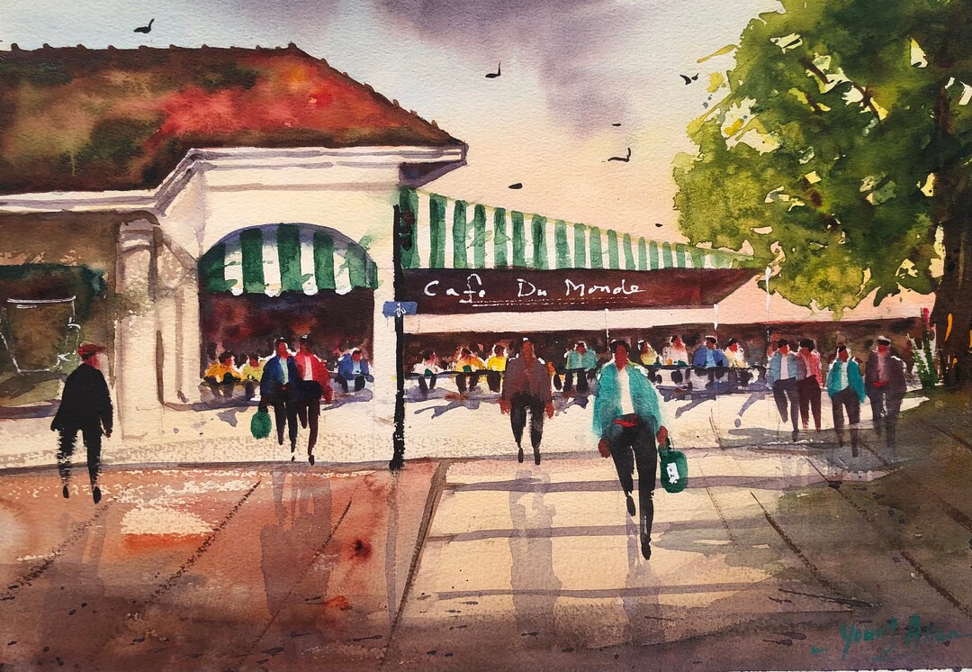 World Famous New Orleans French Quarter Original Watercolor Painting ...