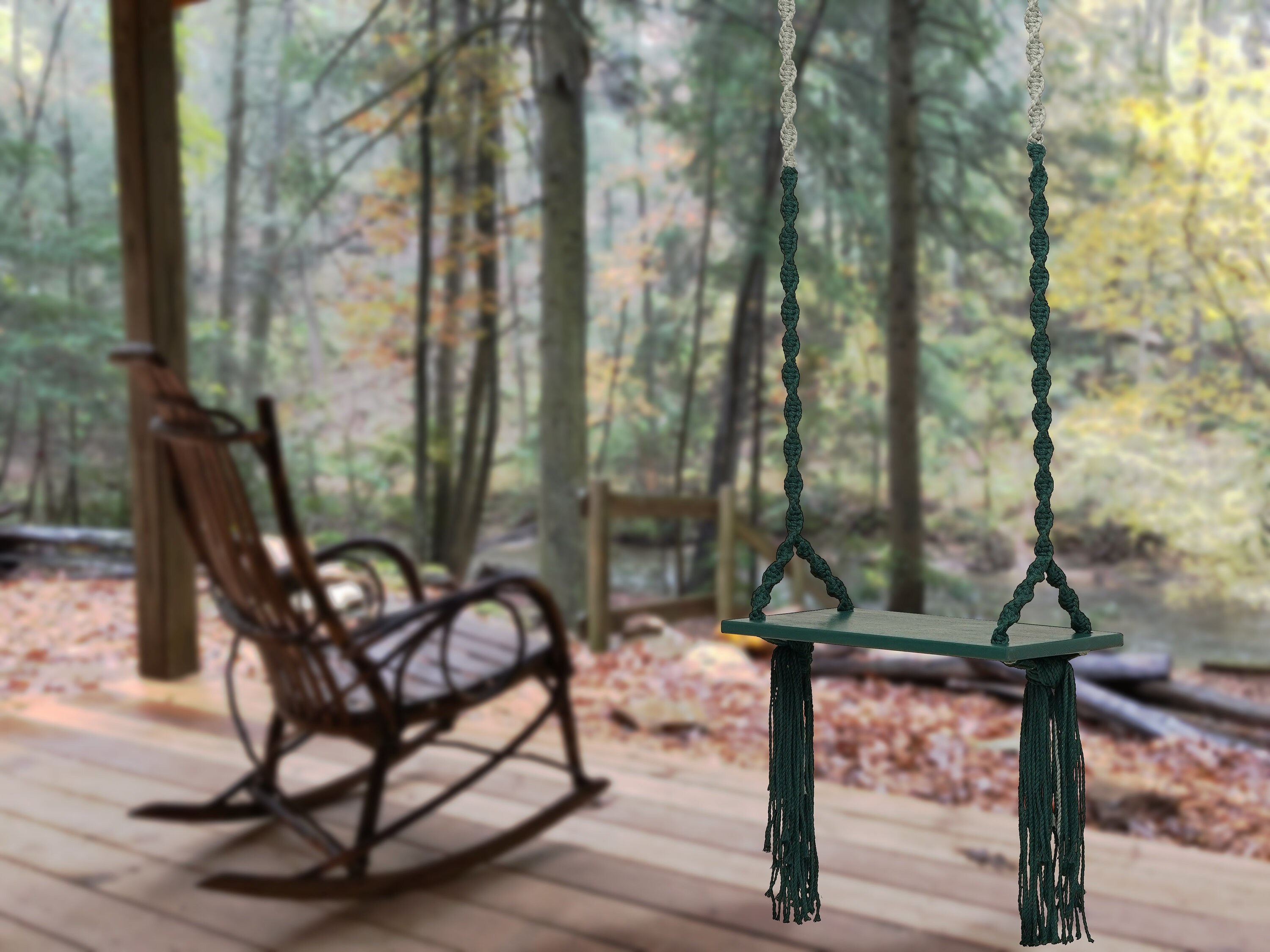 Wooden macrame swing for adults and kids. Beautiful shades of | Etsy