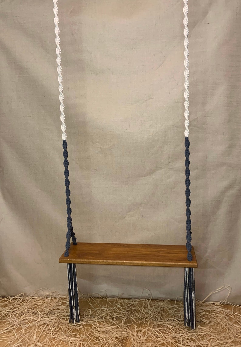 Set of 2 Oak Swings. Macrame Cozy Rustic Swing. Honey Colored | Etsy