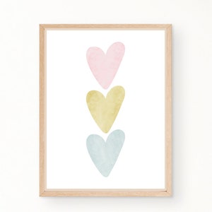 Cute Children's Hearts Print, Classroom Wall Art, Nursery Wall Art ...