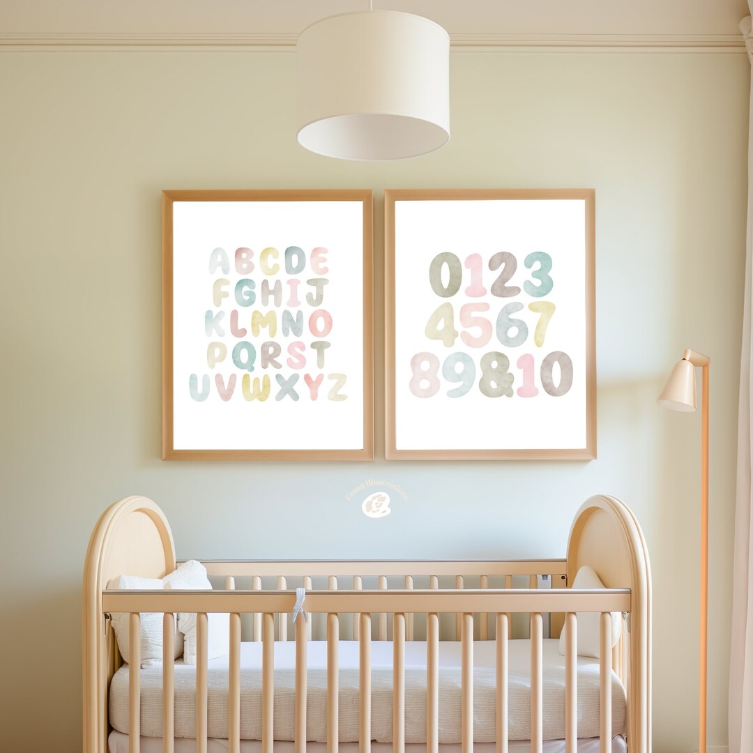 Children's Alphabet and Numbers Bundle | Classroom Wall Art | Printable ...