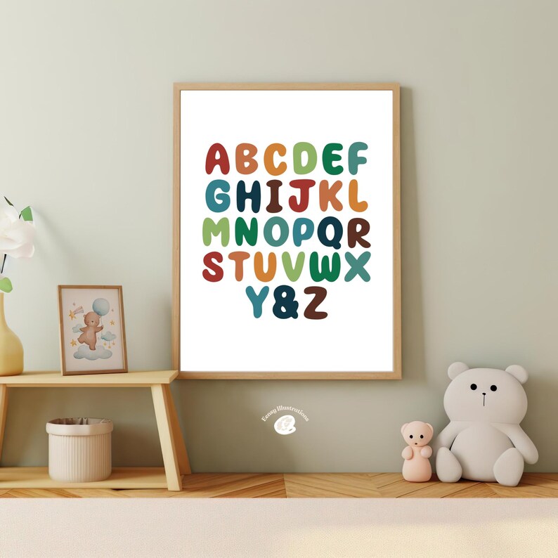 Children's Alphabet Poster Alphabet Classroom Wall Art Printable ...