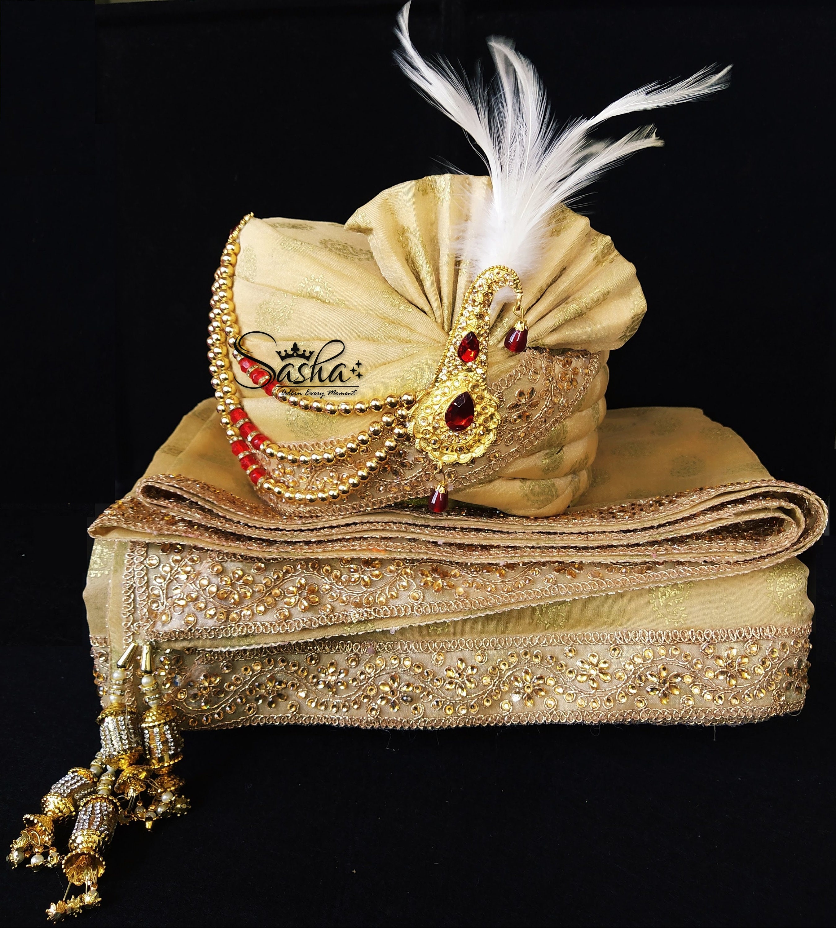 Bollywood Indian Wedding Groom Head Safa Turban/pagdi/headwrap for ...