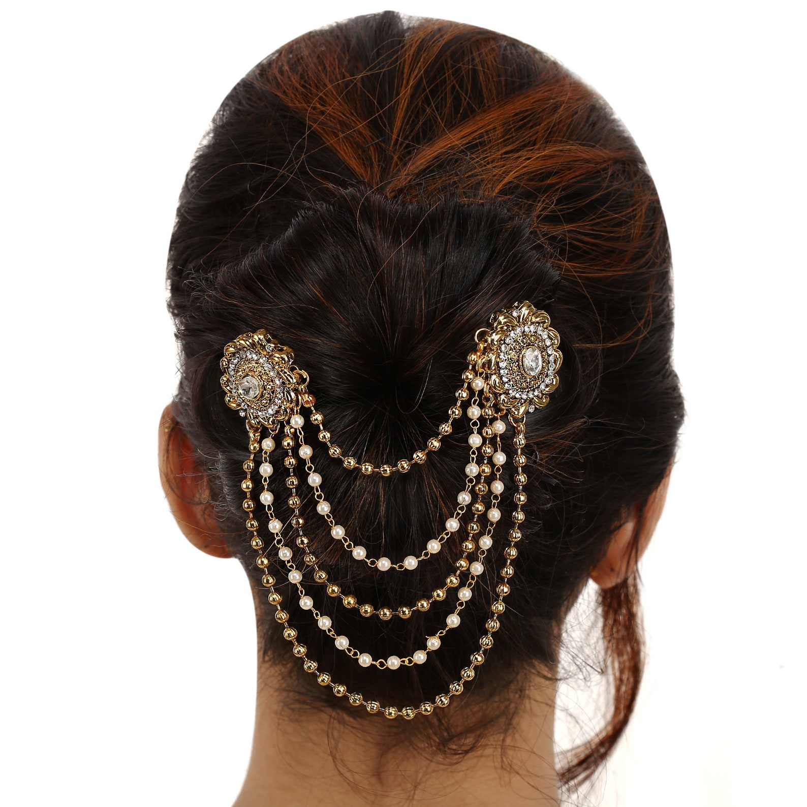 Indian Traditional Bollywood Pearl Hair Broochone Gram Gold | Etsy