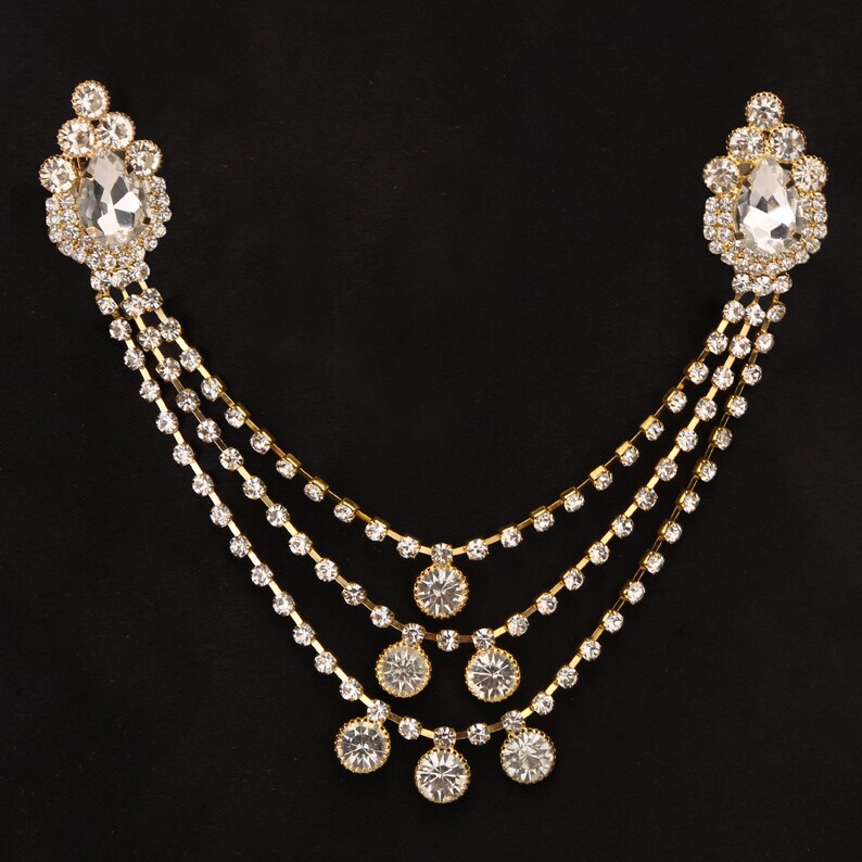 American Diamond Stone Golden Party Long Brooch for Men Boys - Etsy