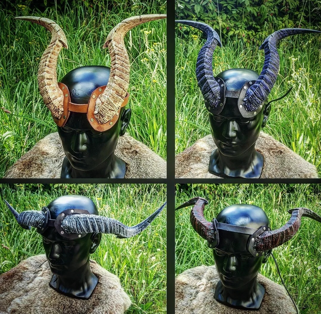 Tiefling Type Horns on Adjustable Leather Base for Different Styles ...