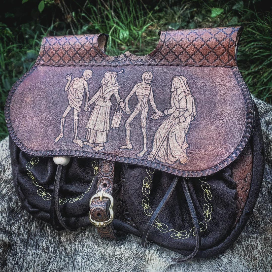 Medieval-style "villain's Bottom" Purse With a Dance of Death ...