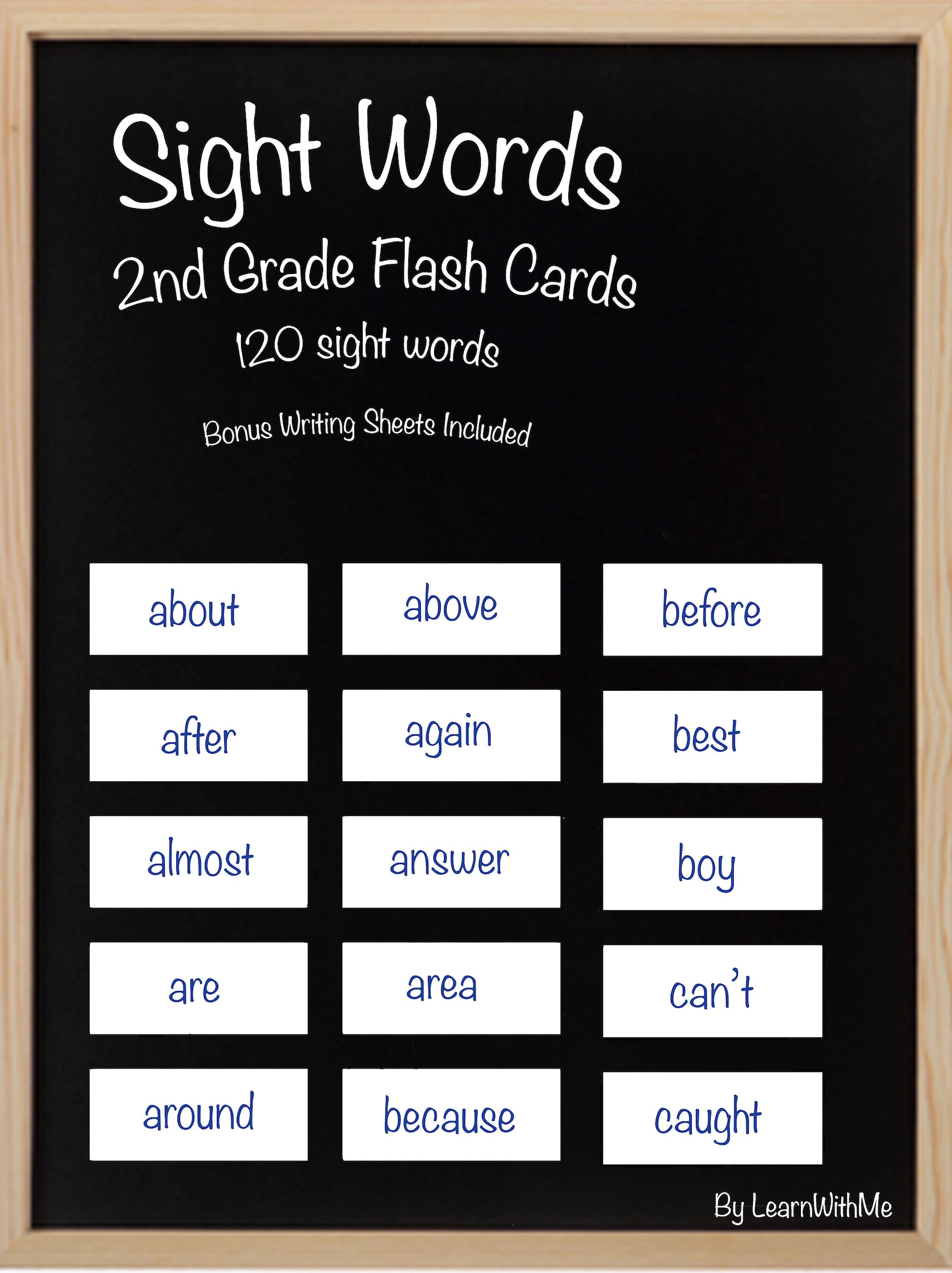 2nd Grade Sight Words Flashcards - Etsy