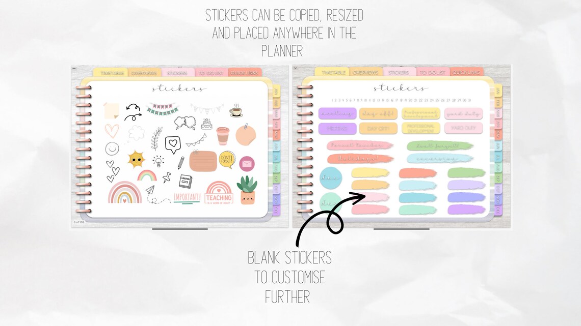 Goodnotes Undated Teacher Digital Planner Goodnotes - Etsy