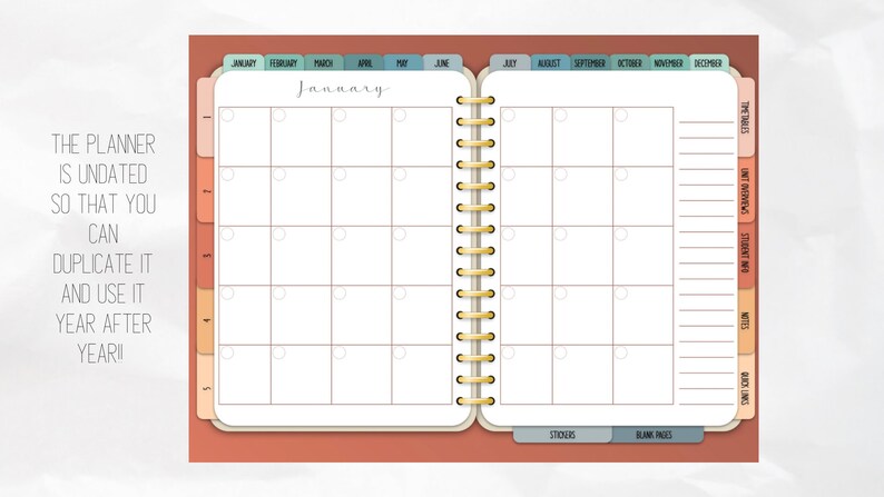 Goodnotes Undated Teacher Digital Planner, BOHO Design, Goodnotes ...