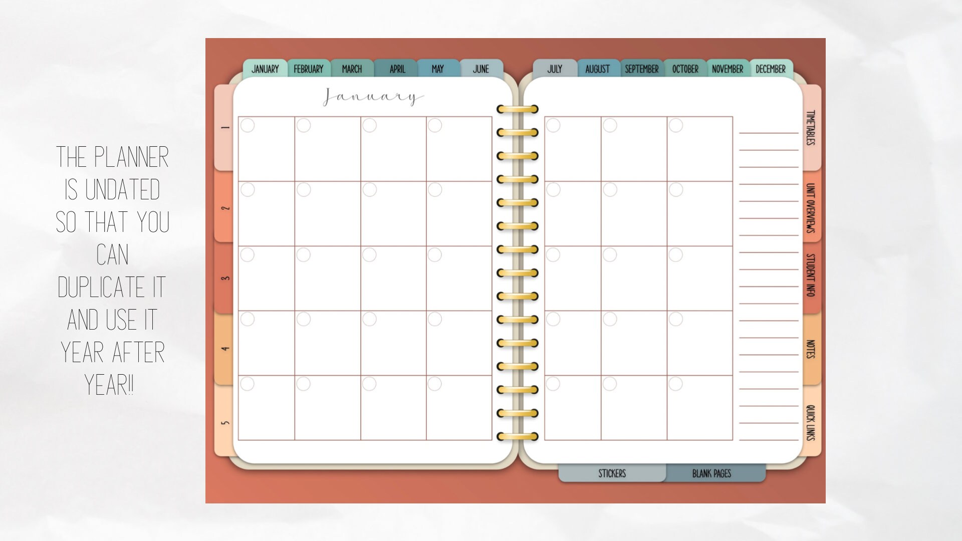 Goodnotes Undated Teacher Digital Planner, BOHO Design, Goodnotes ...