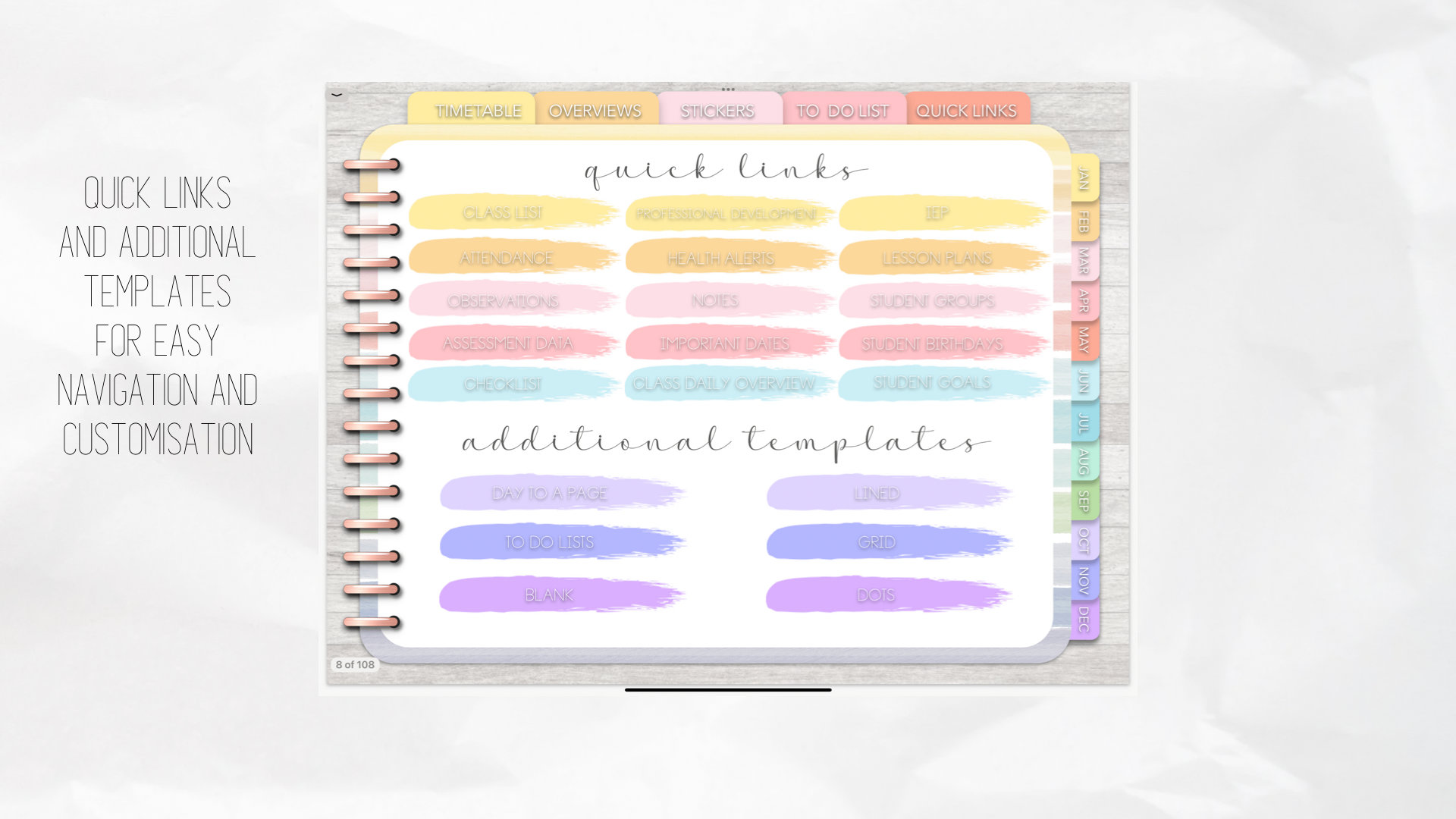 Goodnotes - Undated Teacher Digital Planner, Goodnotes, Notability ...
