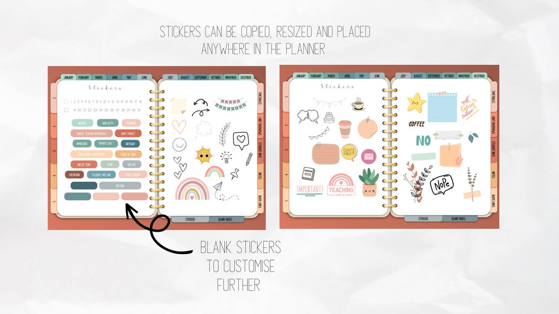 Goodnotes Undated Teacher Digital Planner, BOHO Design, Goodnotes ...