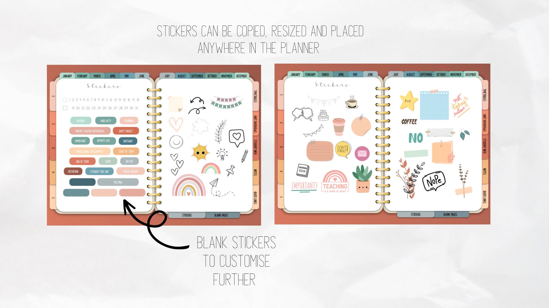 Goodnotes Undated Teacher Digital Planner, BOHO Design, Goodnotes ...