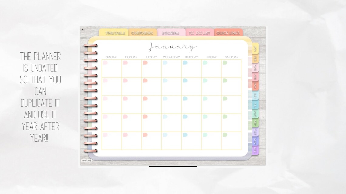 Goodnotes Undated Teacher Digital Planner Goodnotes - Etsy
