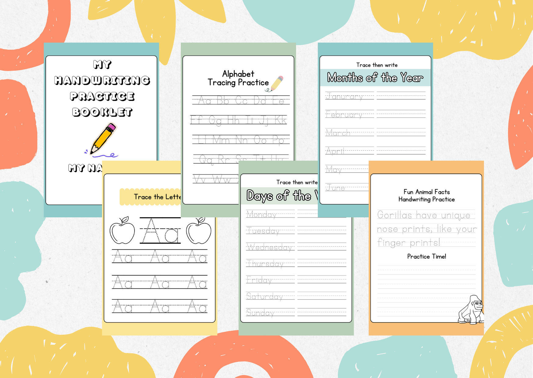 Printable Handwriting Practice Booklet - Digital Download PDF - Etsy