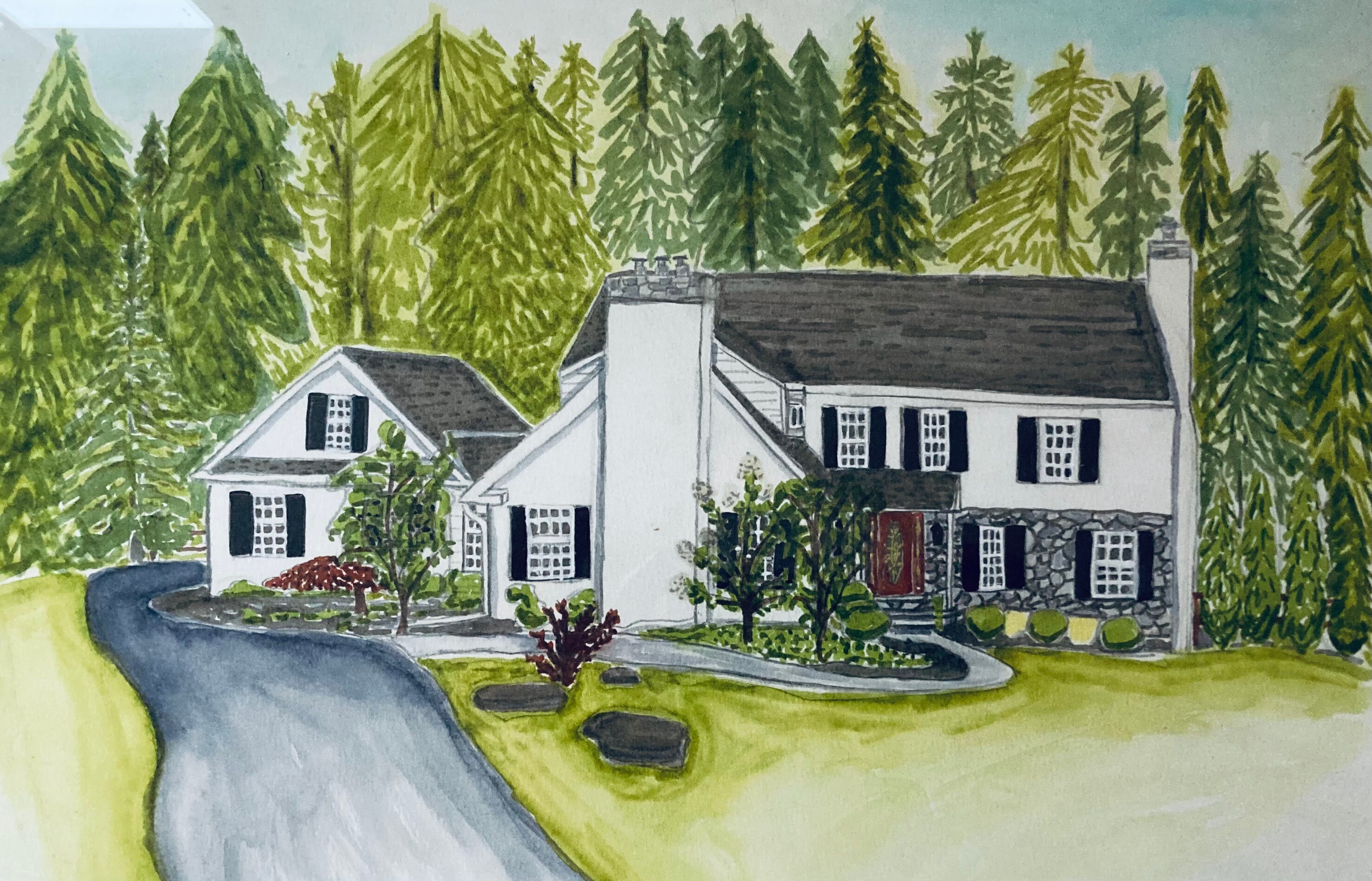 Watercolor House Painting - Etsy