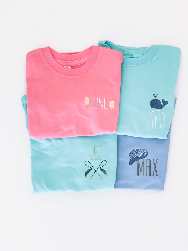 Kids Mini Monogram Tshirt Kids Monogrammed Shirt Kids - Etsy