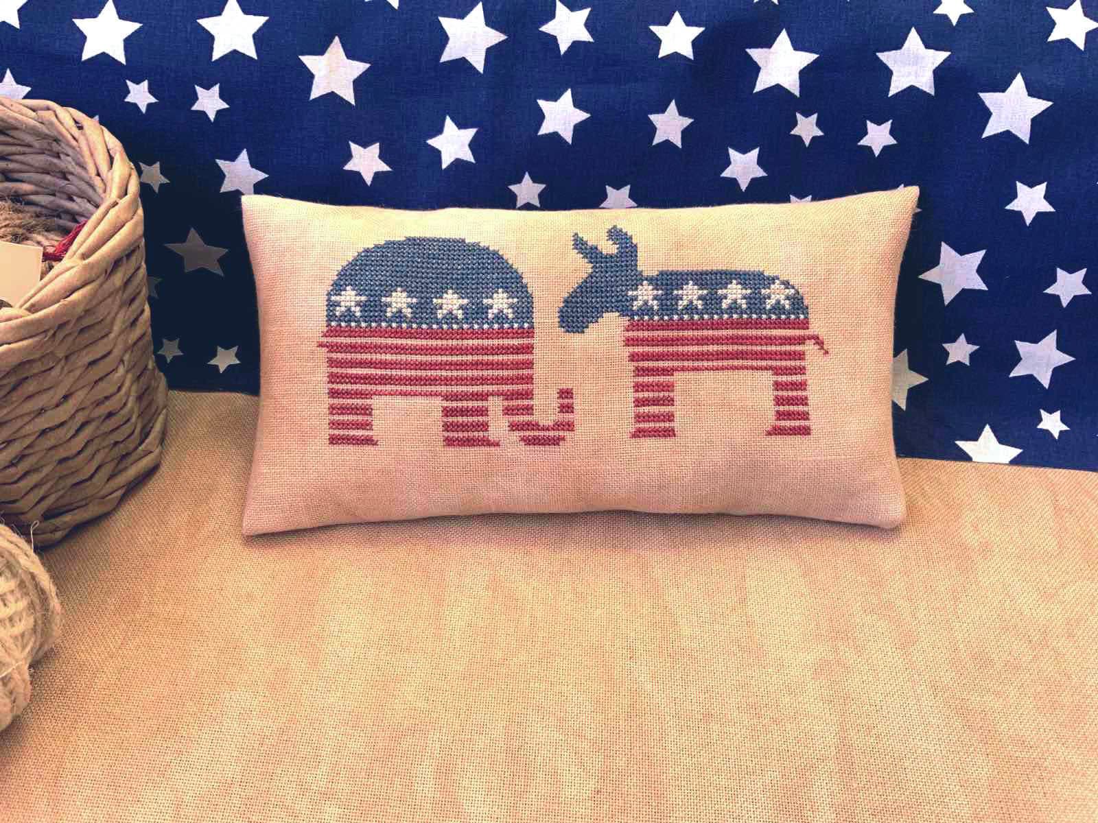 PDF Patriotic Elephant and Donkey by Needle Treasures Nook Cross Stitch ...