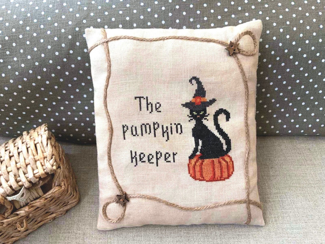 PDF the Pumpkin Keeper Cross Stitch Halloween Design - Black Kitten ...