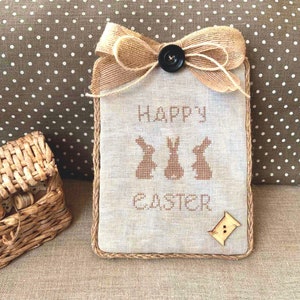 PDF Happy Easter by Needle Treasures Nook Primitive Bunny Easter Cross ...