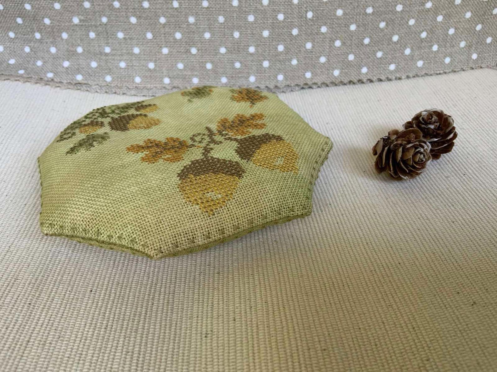 Primitive Autumn Acorn Cross Stitch Pattern – Woodland Oak Sampler PDF ...