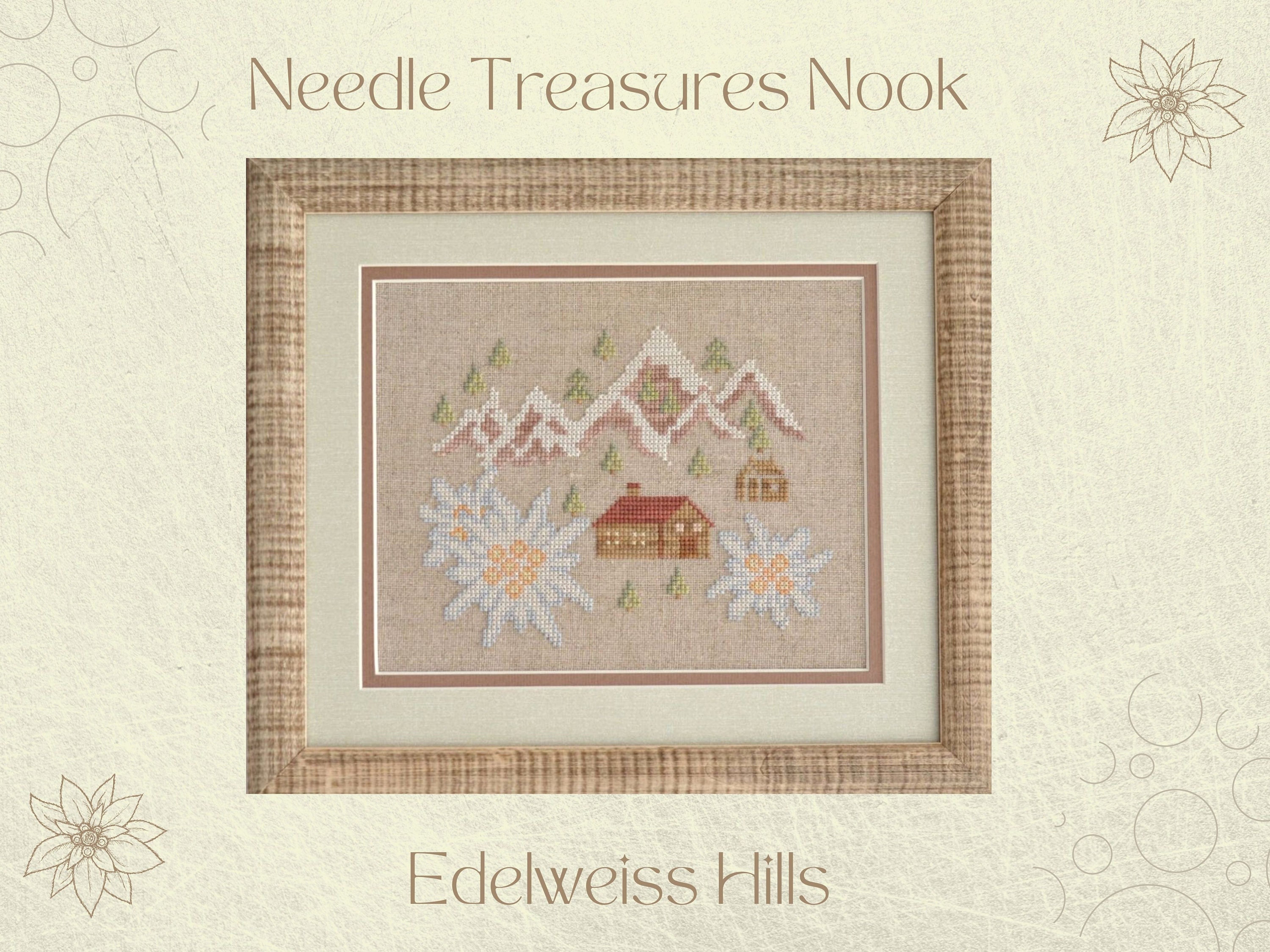 PDF Edelweiss Hills Cross Stitch Sampler Flowers Primitive Design ...