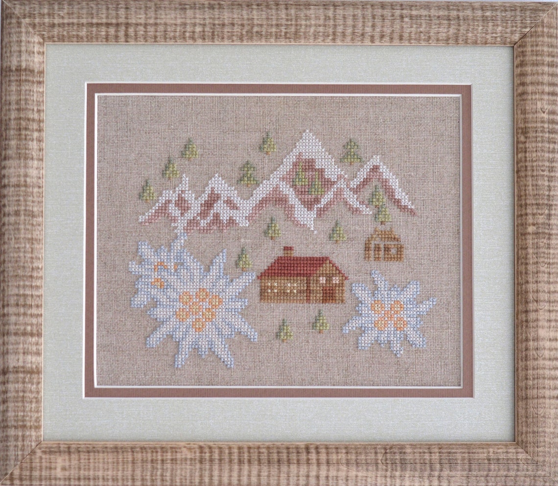 PDF Edelweiss Hills Cross Stitch Sampler Flowers Primitive Design ...