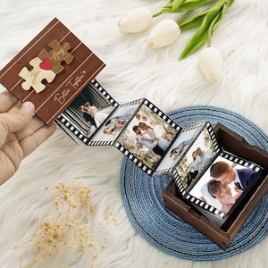 Pull Out Photo Memory Box, Couple Sign, Personalized Wooden Photo Box ...