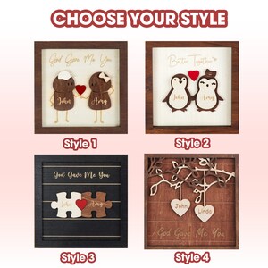 Personalized Penguin Couple Wooden Frame, Couples Sign Cute, Better ...