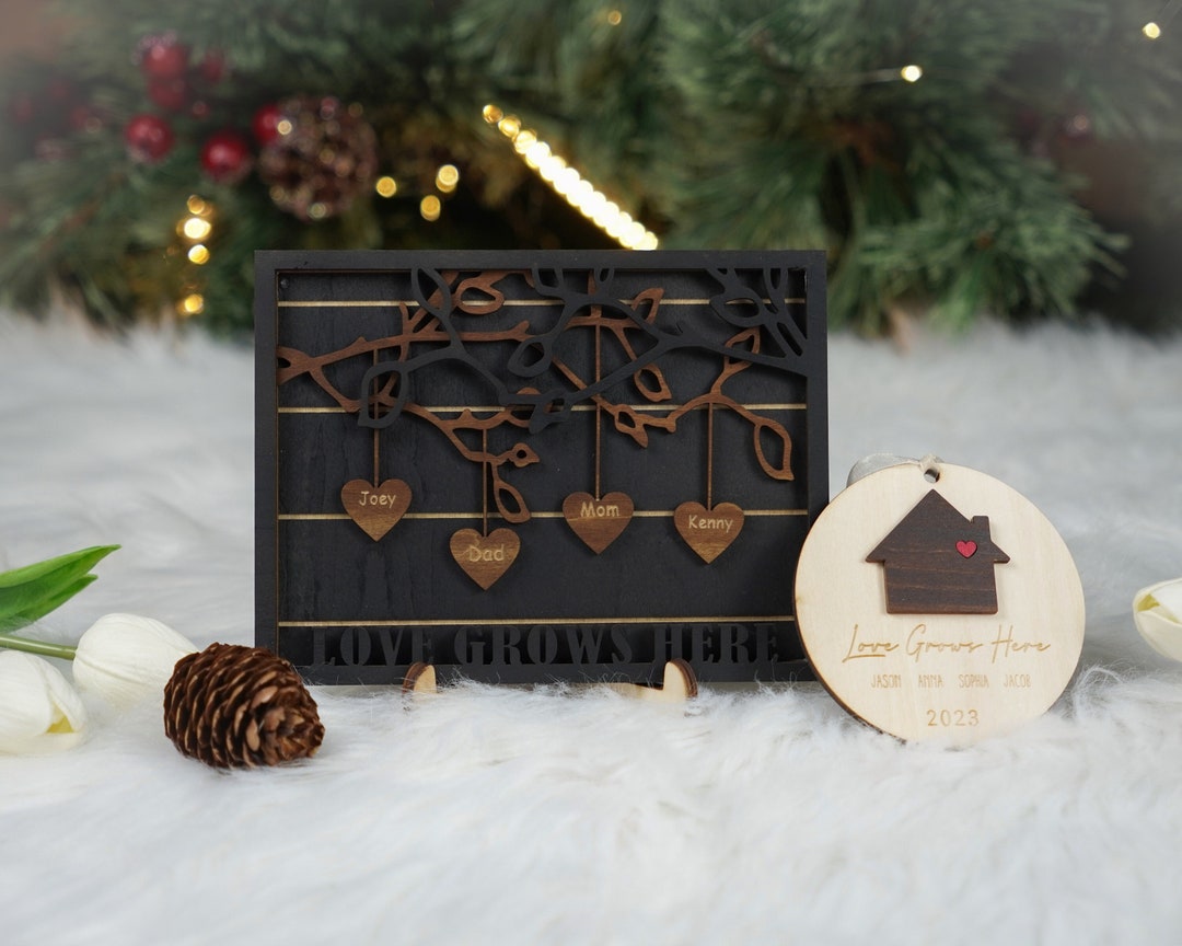 Hanging Hearts Sign With Kids Names Personalized Wooden - Etsy