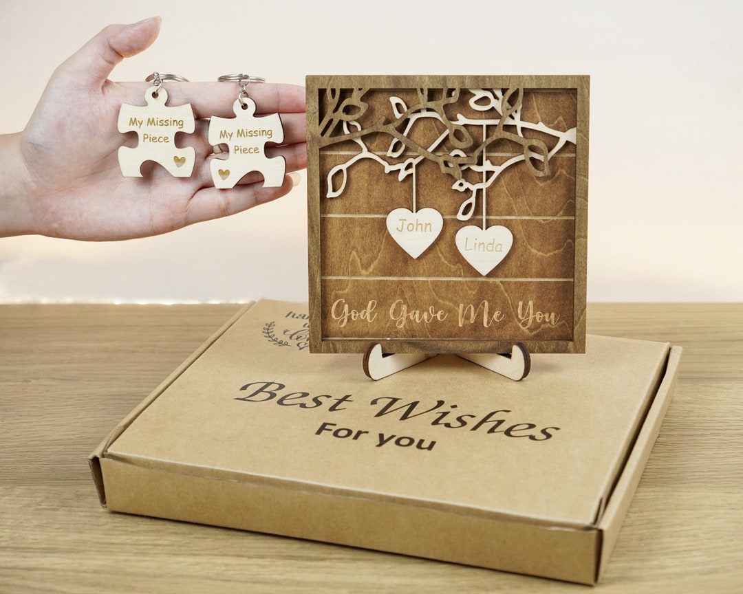 Hanging Hearts Sign, Valentines Day Sign, Custom Wood Sign, Love Puzzle ...