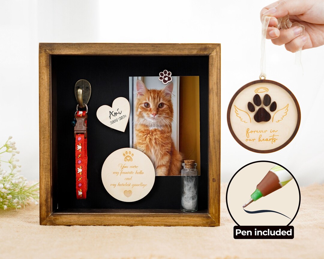 Dog Memorial Shadow Box, Frame for Dog Lover Dog Mom Gift With Collar ...
